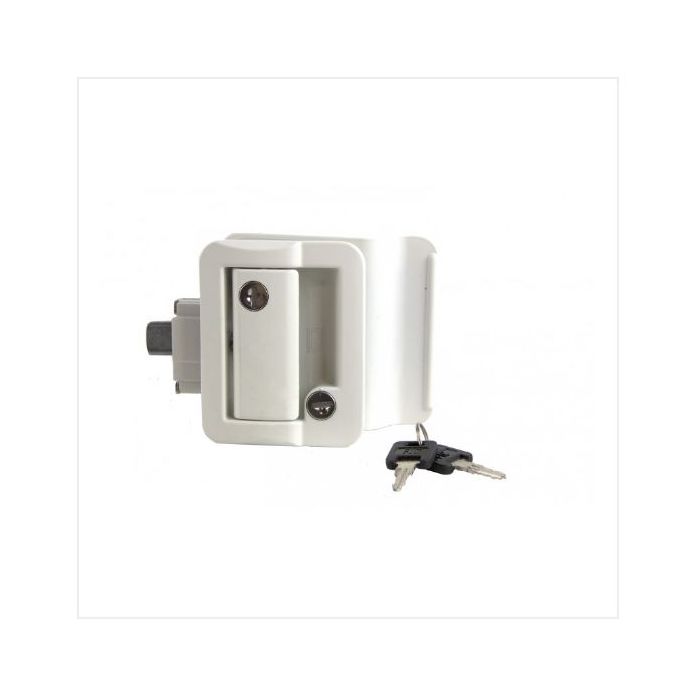 Lippert Components Entry Door Replacement Travel Trailer Lock Kit in White