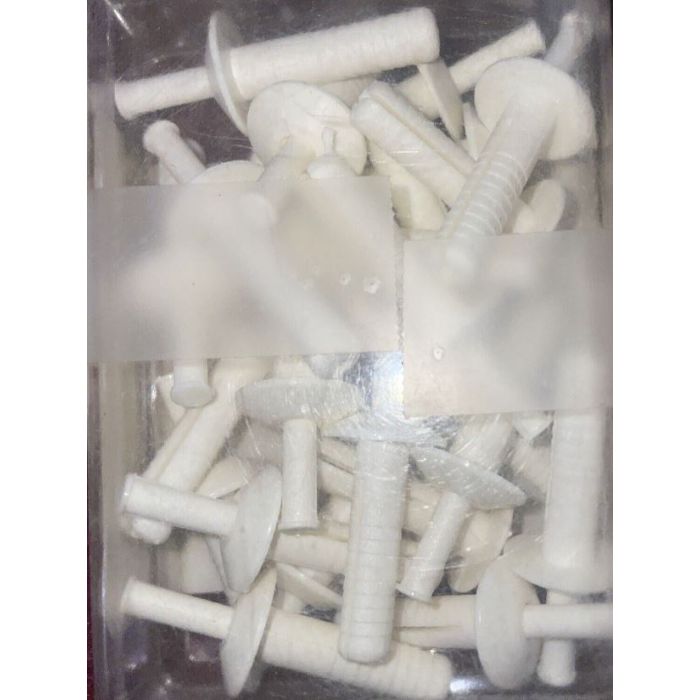 AP Products White Plastic Rivets - 25 Pack - 013-140