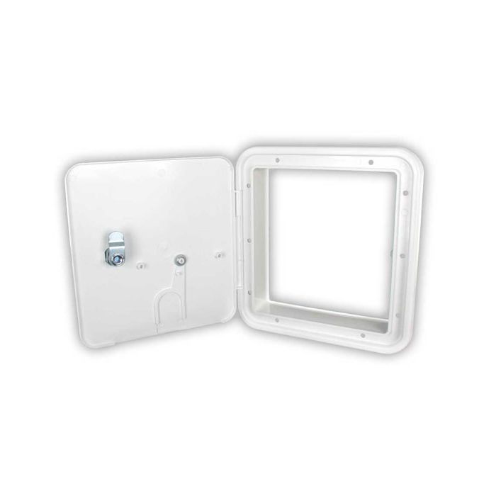 JR Large Polar White Locking RV Electrical Hatch