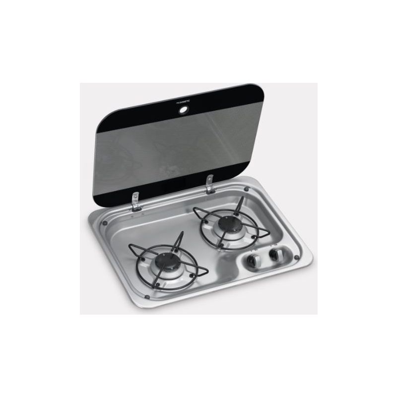Dometic Stainless Steel 2 Burner Drop-In Cooktop W/ Glass Lid