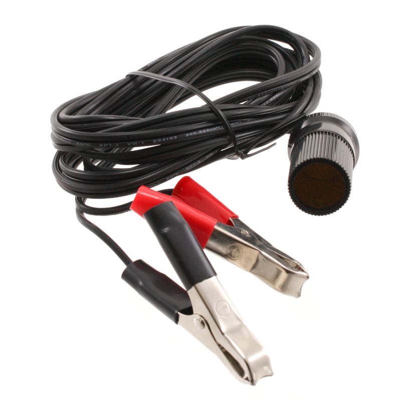 Prime Products 12V Extension Cord with Battery Clips - 10'