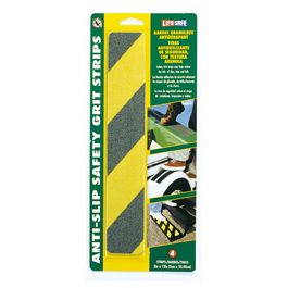 INCOM Yellow/Black 12" Anti-Slip Safety Grit Strips