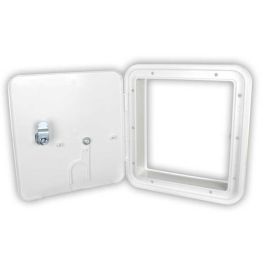 JR Large Polar White Locking RV Electrical Hatch